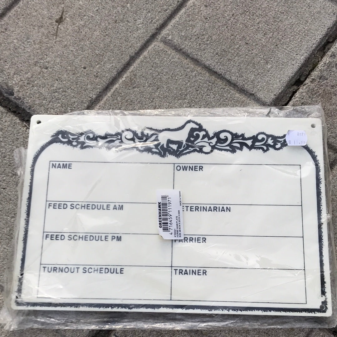 Stall plate – Avrs Used Tack Shop